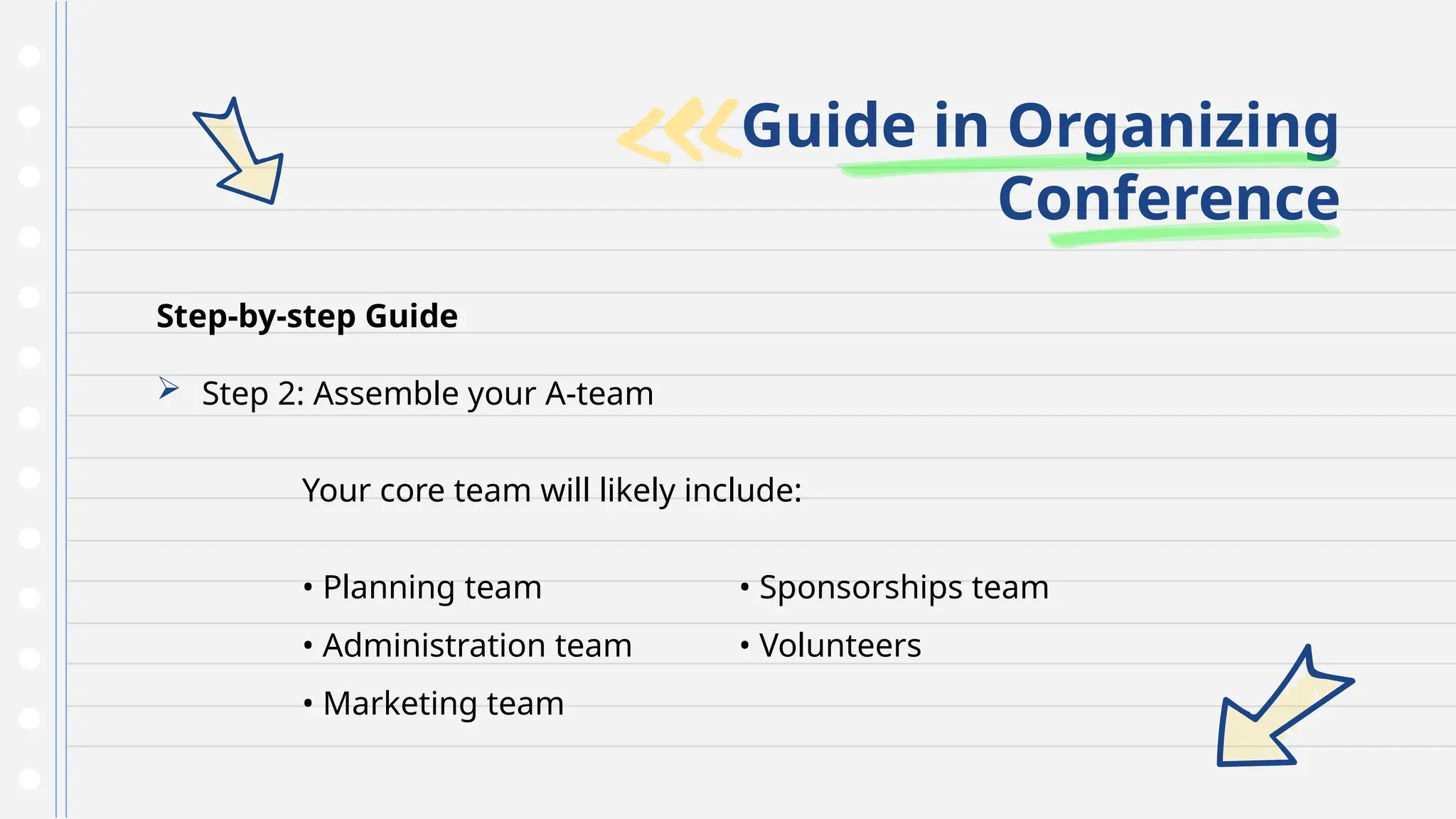 Planning and hosting a conference guidelines for BSHM Students | PPTX