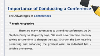 Planning and hosting a conference guidelines for BSHM Students | PPTX