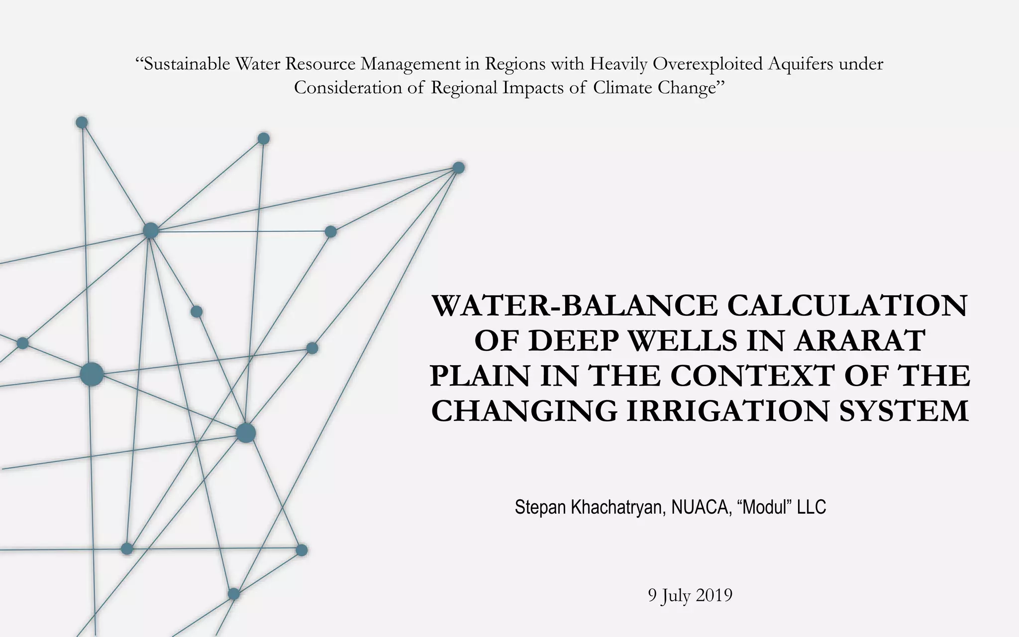 WATER-BALANCE CALCULATION OF DEEP WELLS IN ARARAT PLAIN IN THE CONTEXT ...