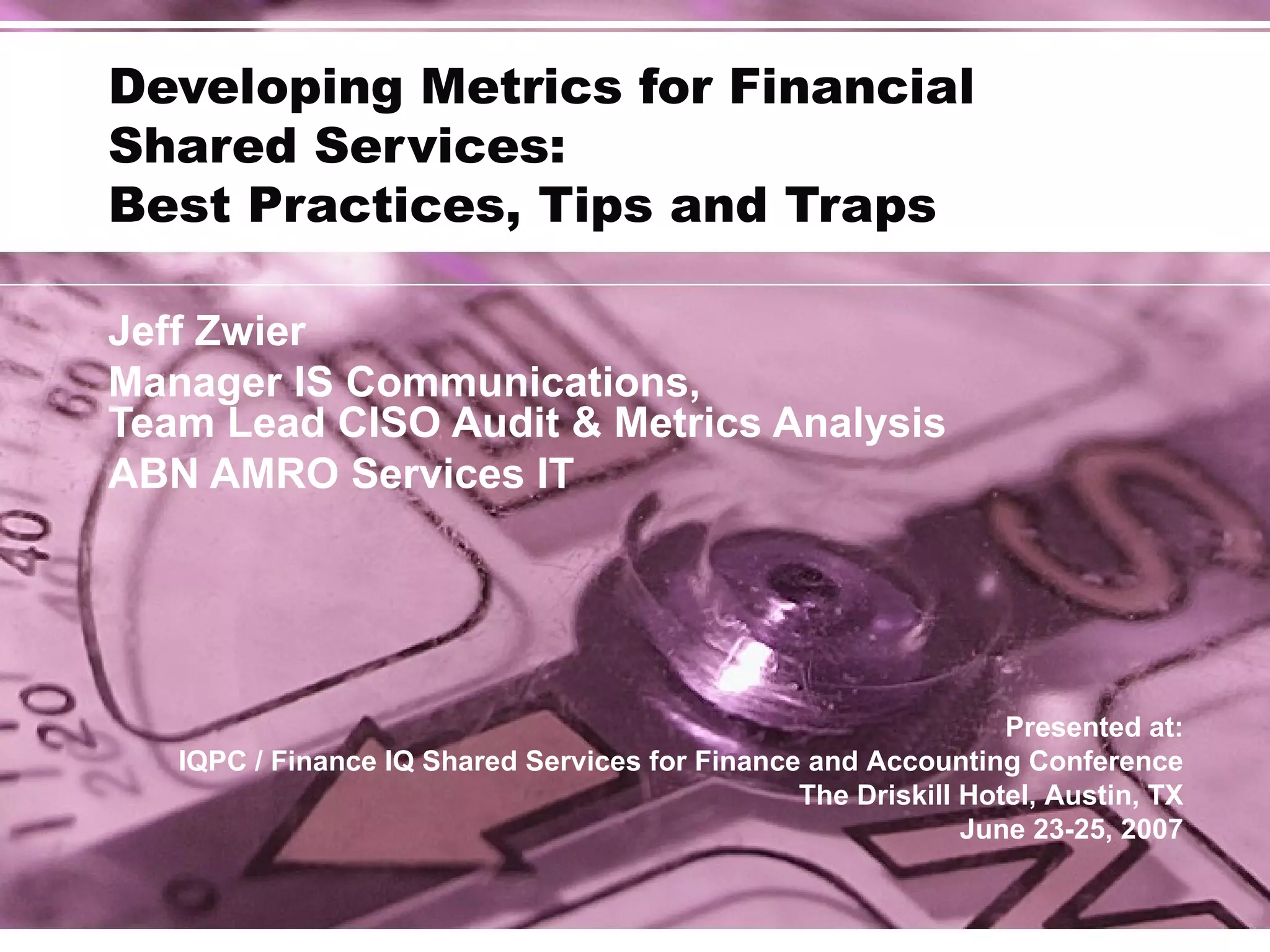 Developing Metrics for Financial Shared Services: Best Practices, Tips ...