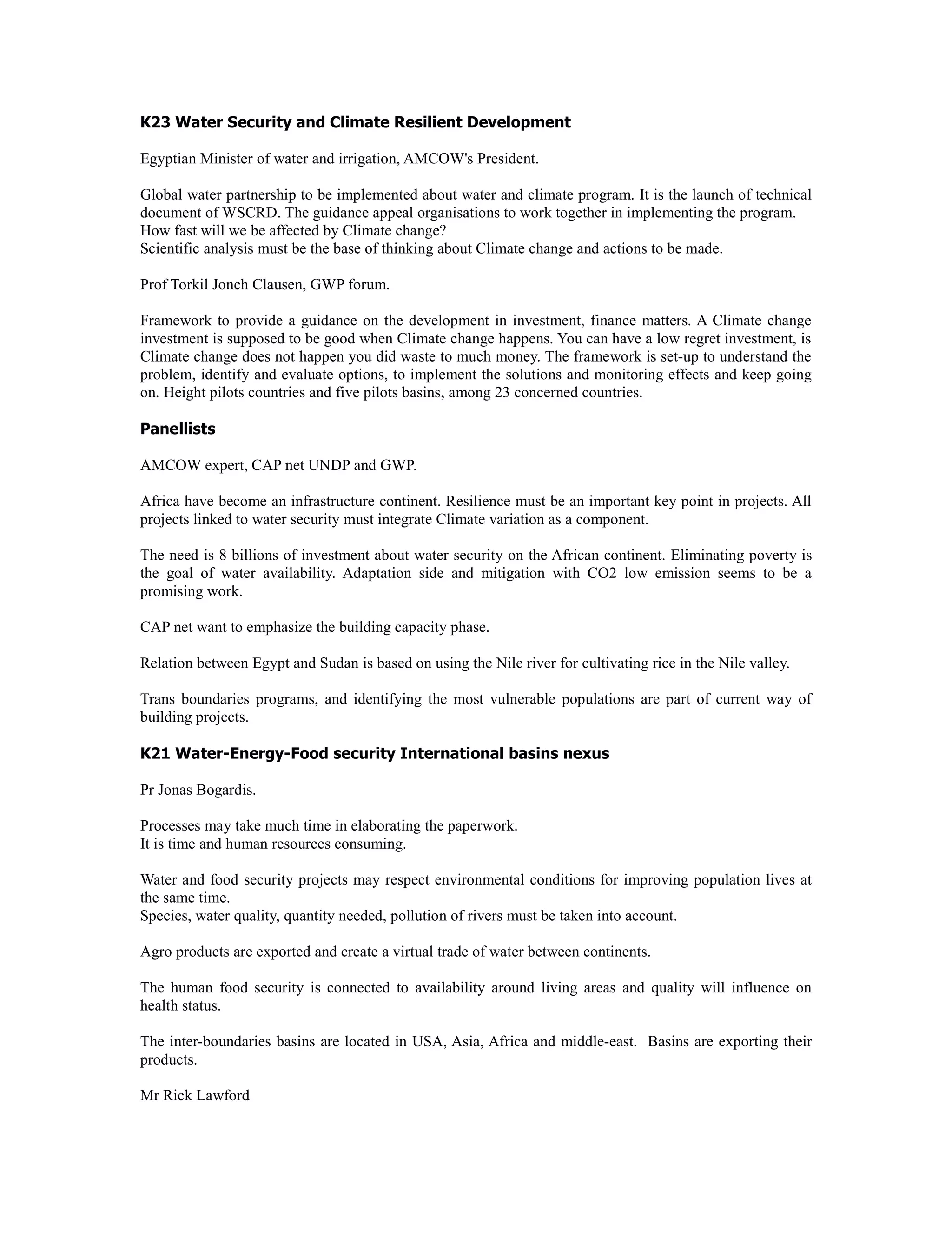 Conference World Water Week 2012 stockholm | PDF