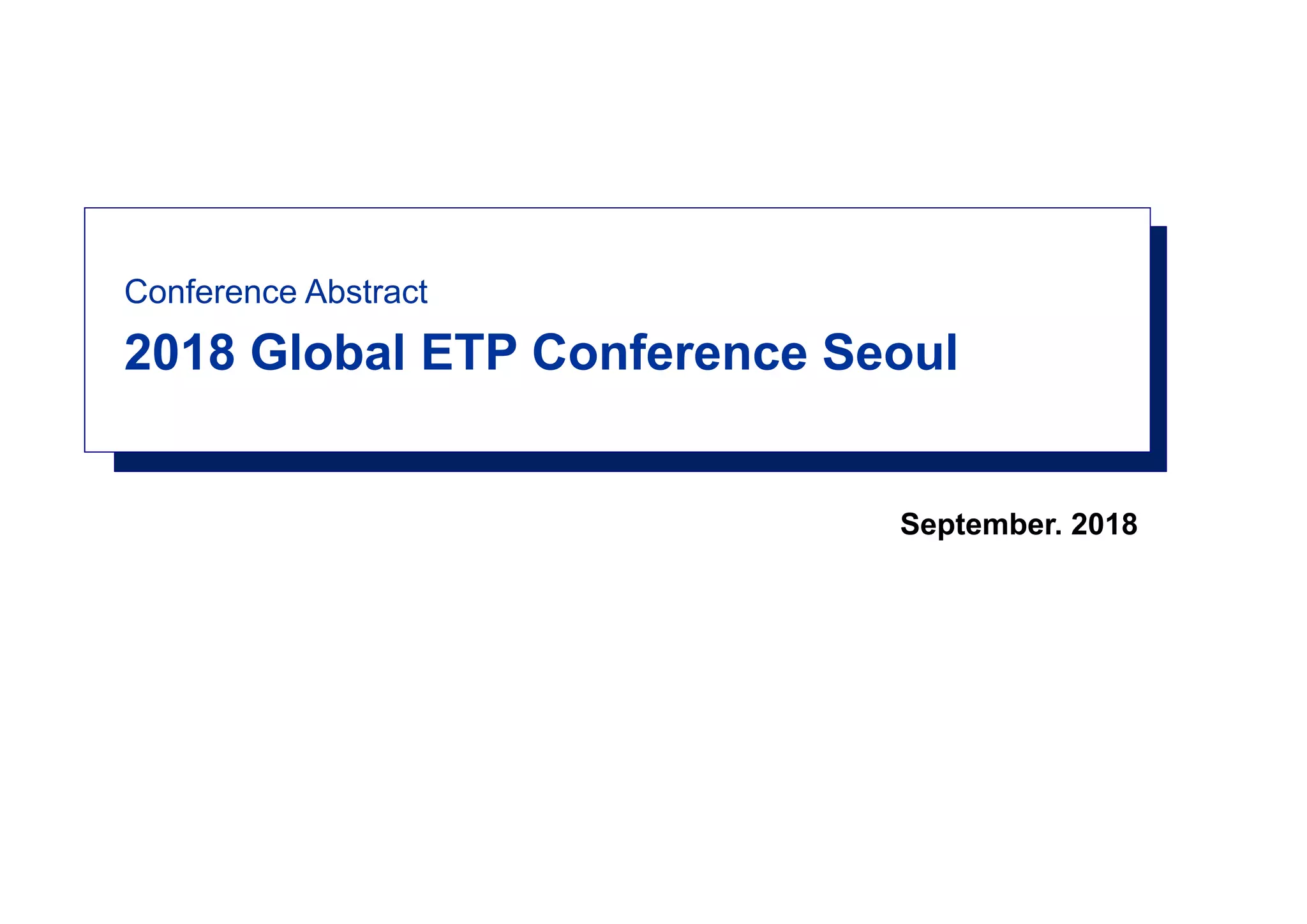 Conference abstract-Global ETP conference Seoul | PDF