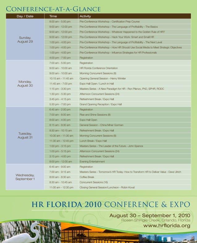 HR Florida Conference at a Glance | PDF