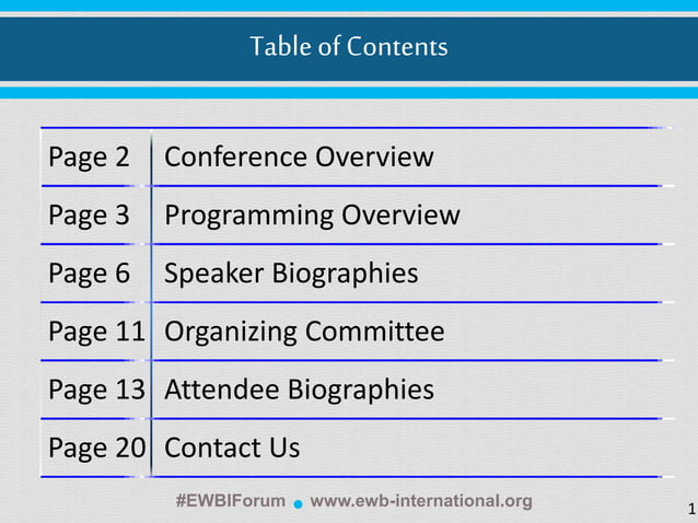 EWB-International Forum Booklet | PPT