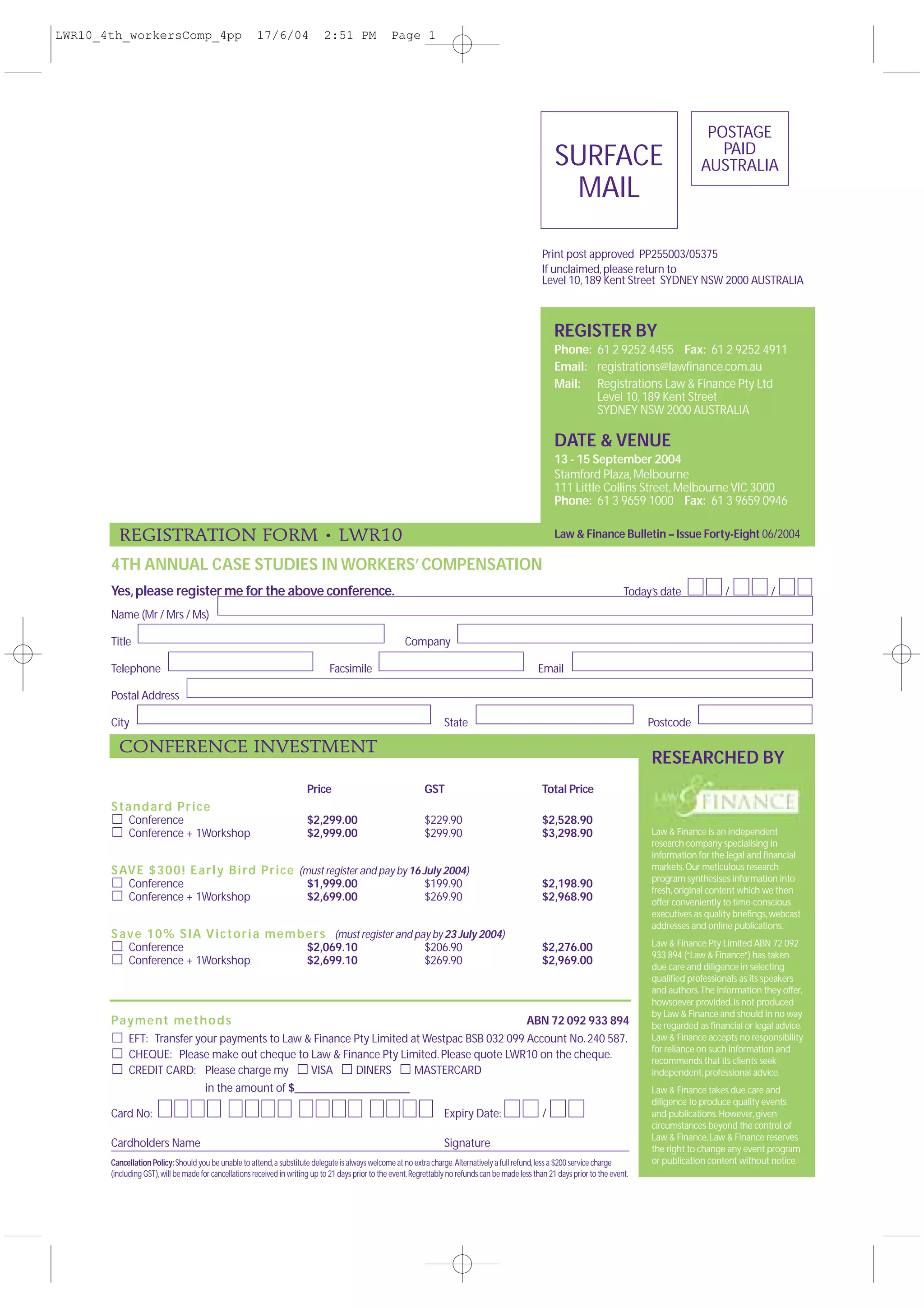 Worker's Compensation Conference brochure | PDF