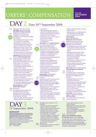 Worker's Compensation Conference brochure | PDF | Physical Therapy ...