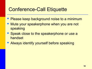 Conference call etiquette | PPT