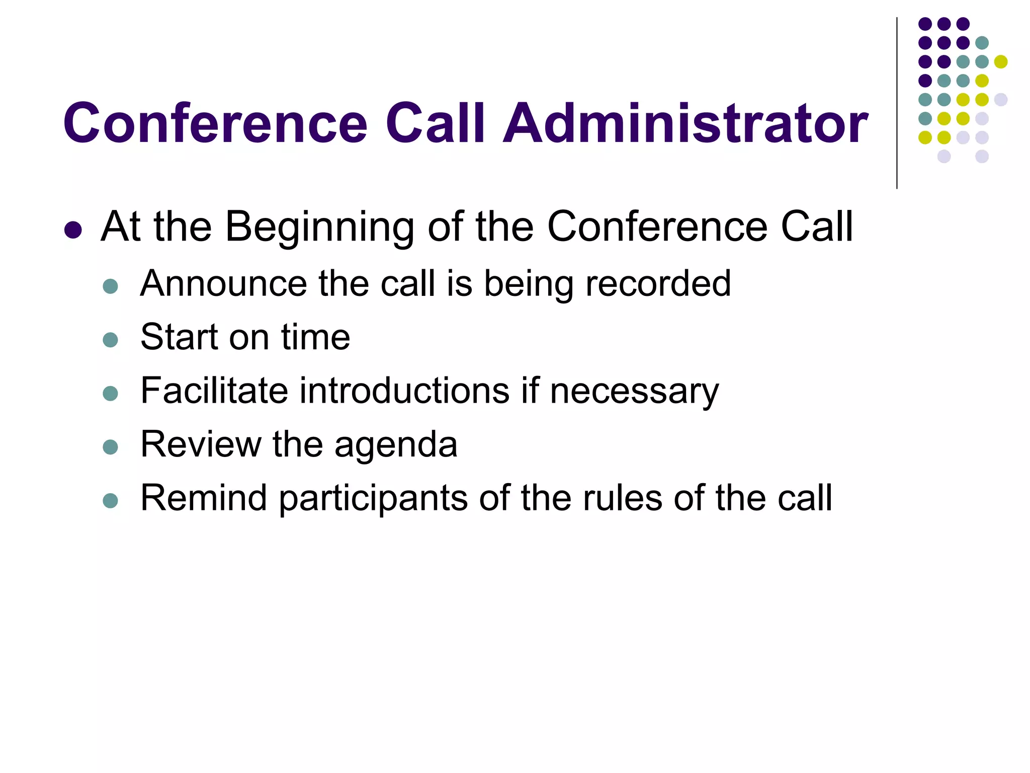 Conference Call Etiquette | PPTX