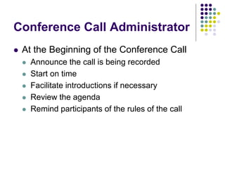 Conference Call Etiquette | PPTX