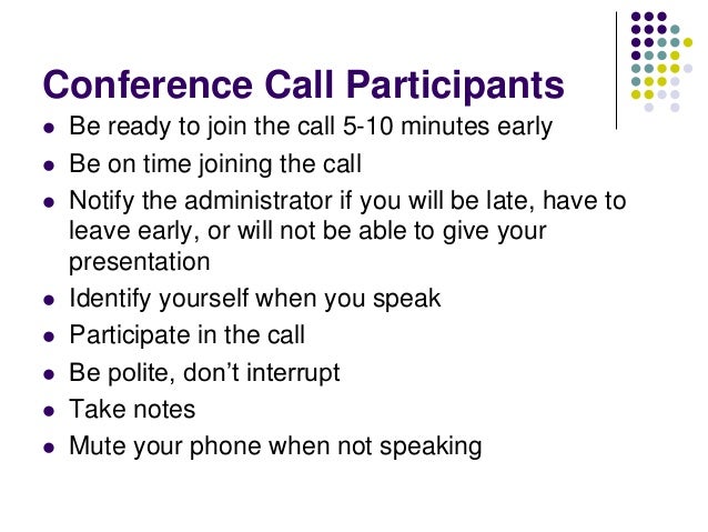 Conference Call Etiquette