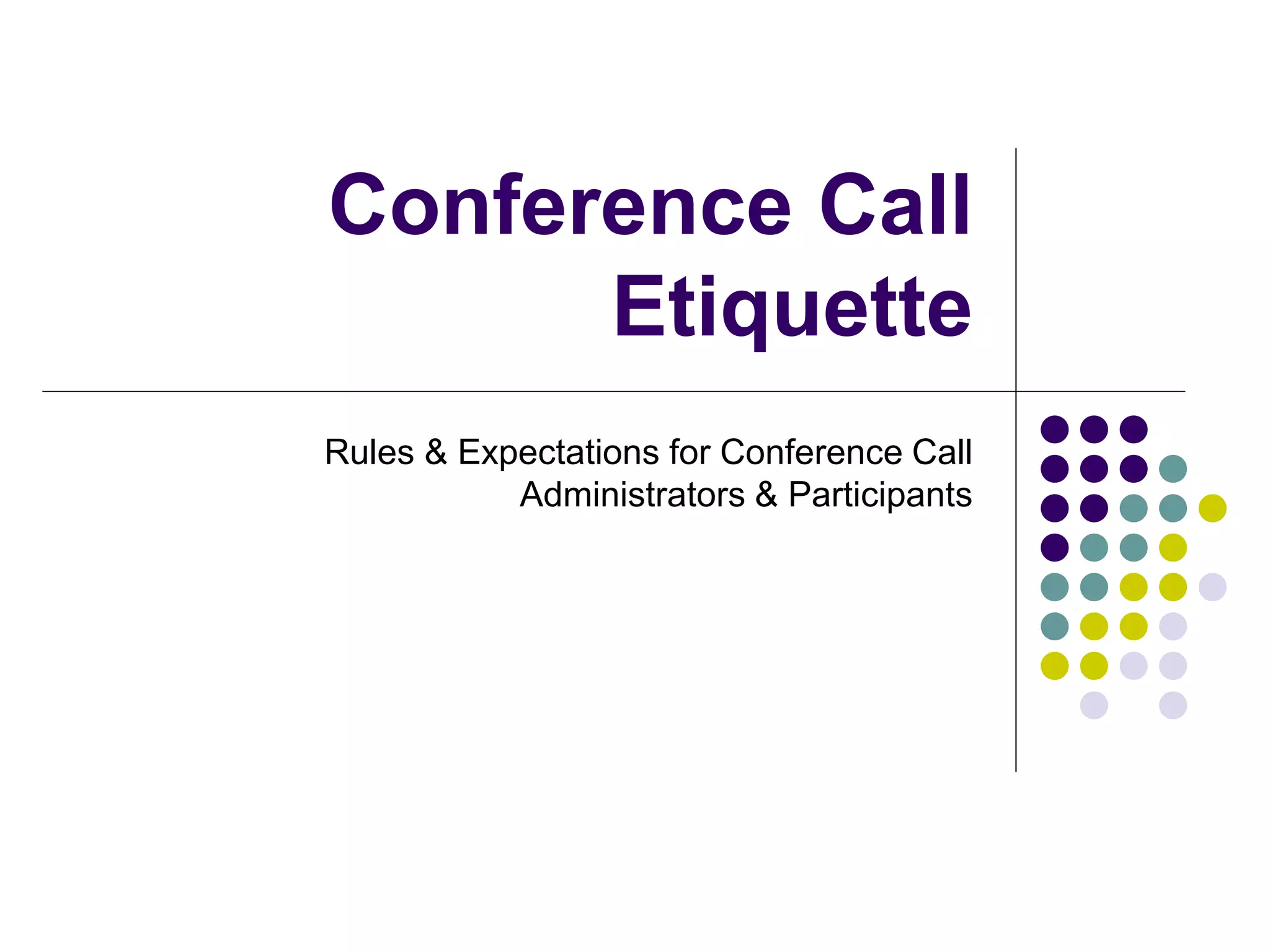 Conference Call Etiquette | PPTX