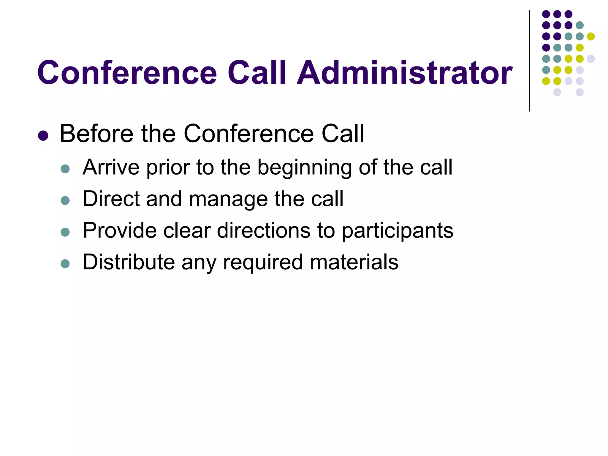 Conference Call Etiquette | PPTX
