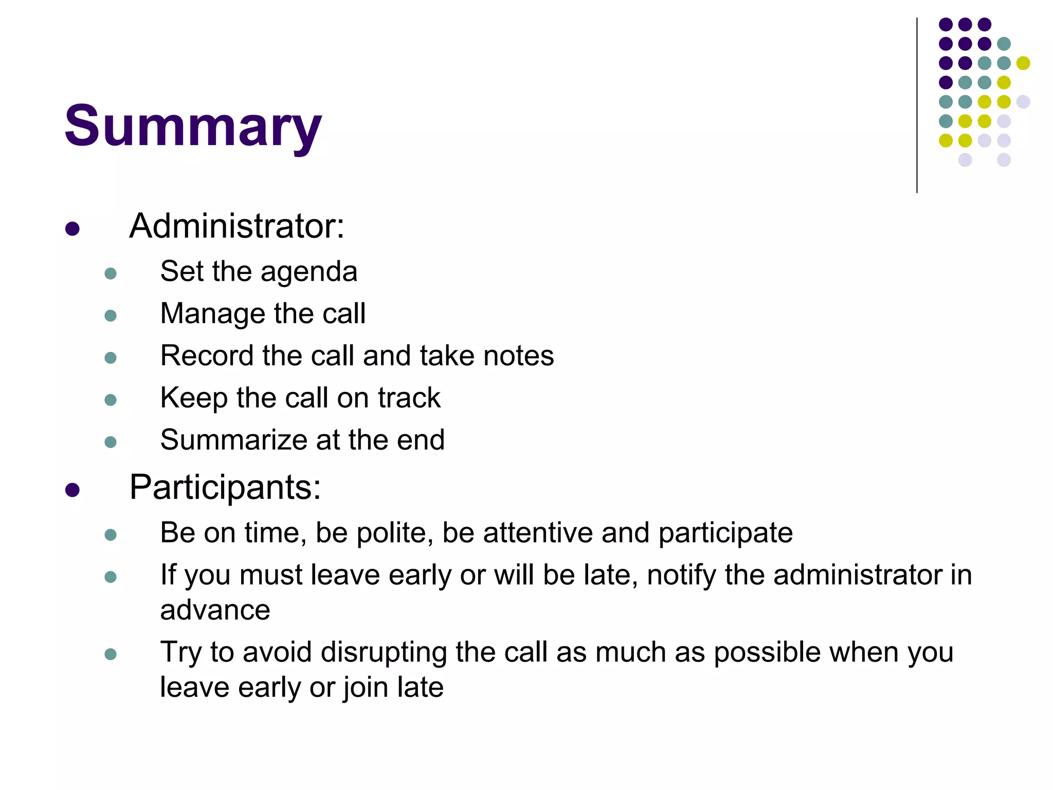 Conference Call Etiquette | PPTX