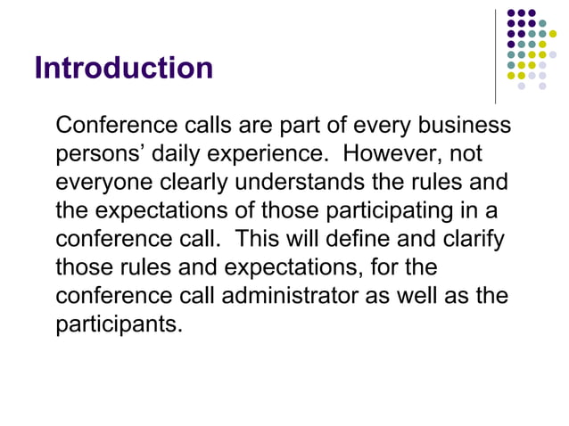 Conference Call Etiquette | PPTX