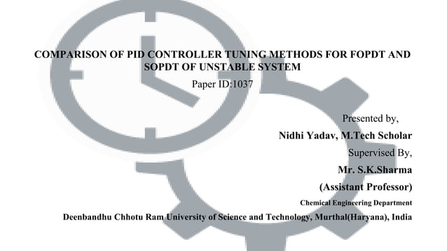 Comparison of PID controller tuning methods for unstable systems | PPT