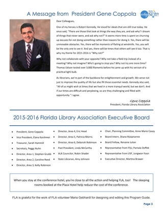 Florida Library Association 2016 Conference Guide | PDF