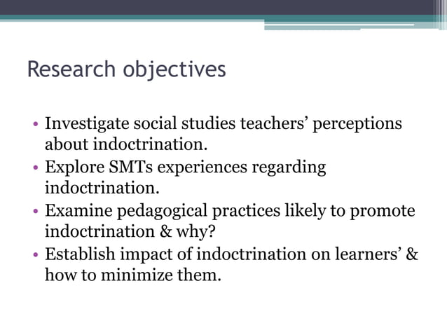 indoctrination and social studies teaching | PPTX | Educational ...