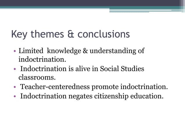 indoctrination and social studies teaching | PPTX | Educational Assessment | Education