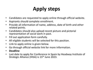 Conference in Spain by Headway Institute of Strategic Alliance (HISA ...