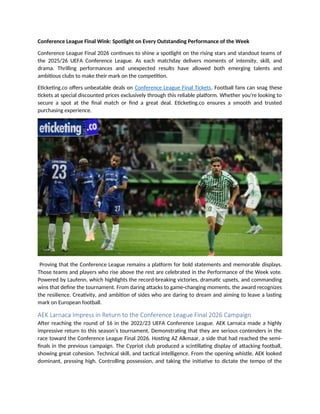 Conference League Final Wink1: Spotlight | DOCX