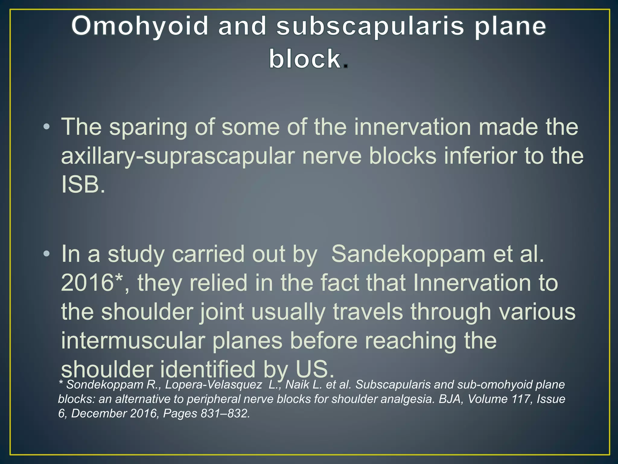 regional anesthesia in shoulder arthroscopy | PPTX