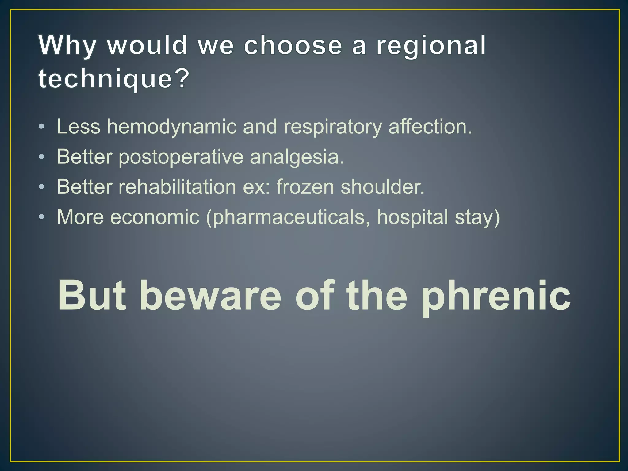 regional anesthesia in shoulder arthroscopy | PPTX