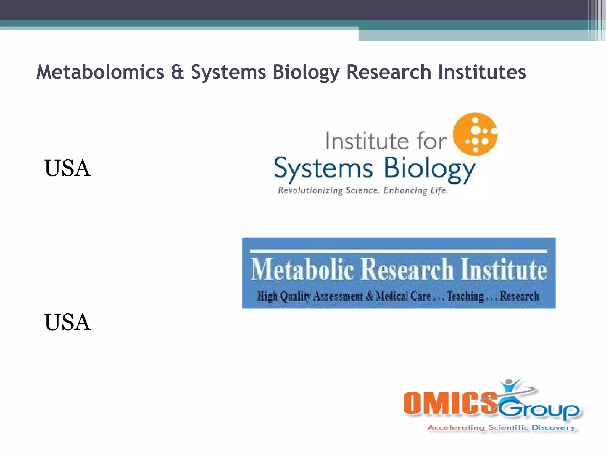 Conference on Metabolomics & Systems Biology | PPT