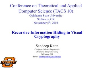 Conference on theoretical and applied computer science | PPTX ...