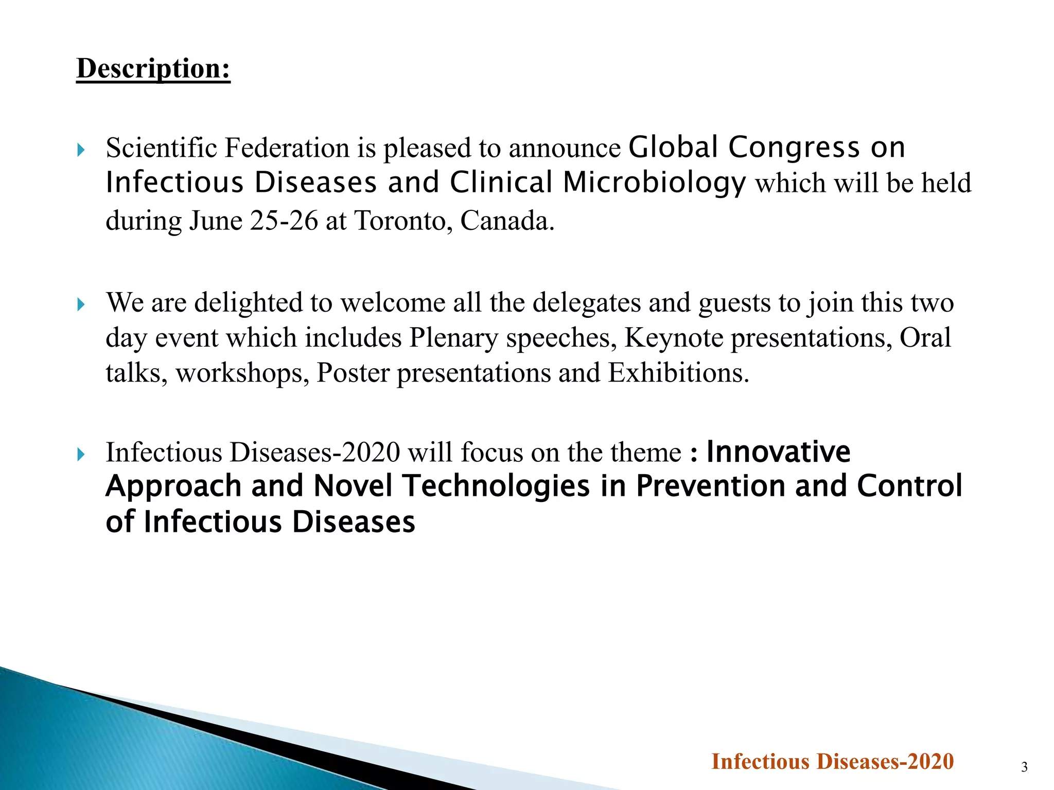 Conference ppt Infectious Diseases and Microbiology-2020, Canada | PPTX
