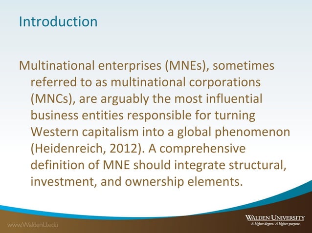 A Theoretical Analysis of the Tenets of Multinational Enterprise (MNE) | PPT
