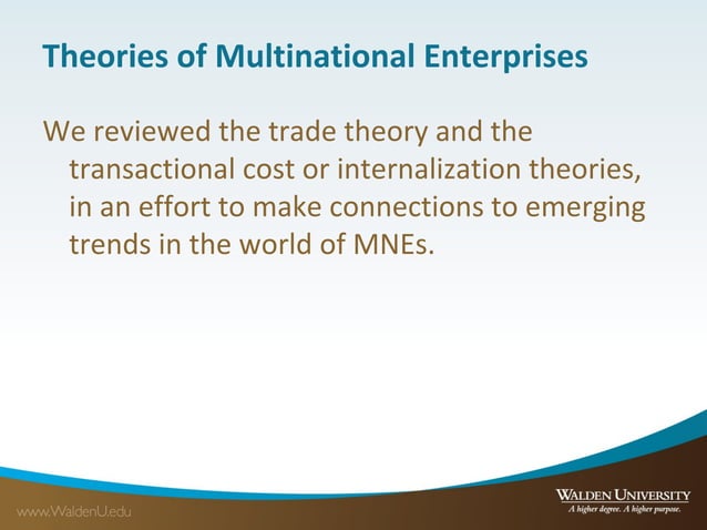 A Theoretical Analysis of the Tenets of Multinational Enterprise (MNE ...
