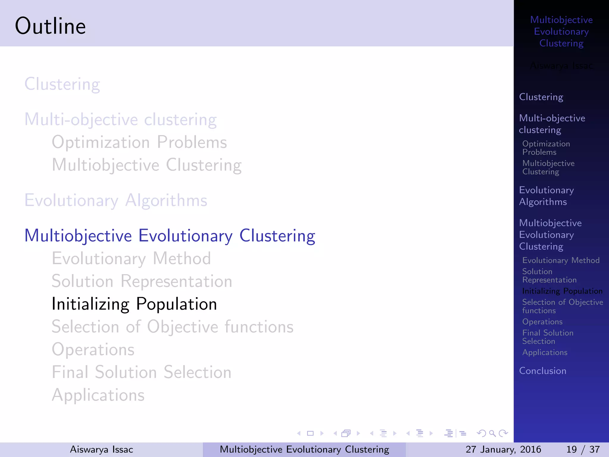 Multi Objective Evolutionary Clustering A Survey Ppt