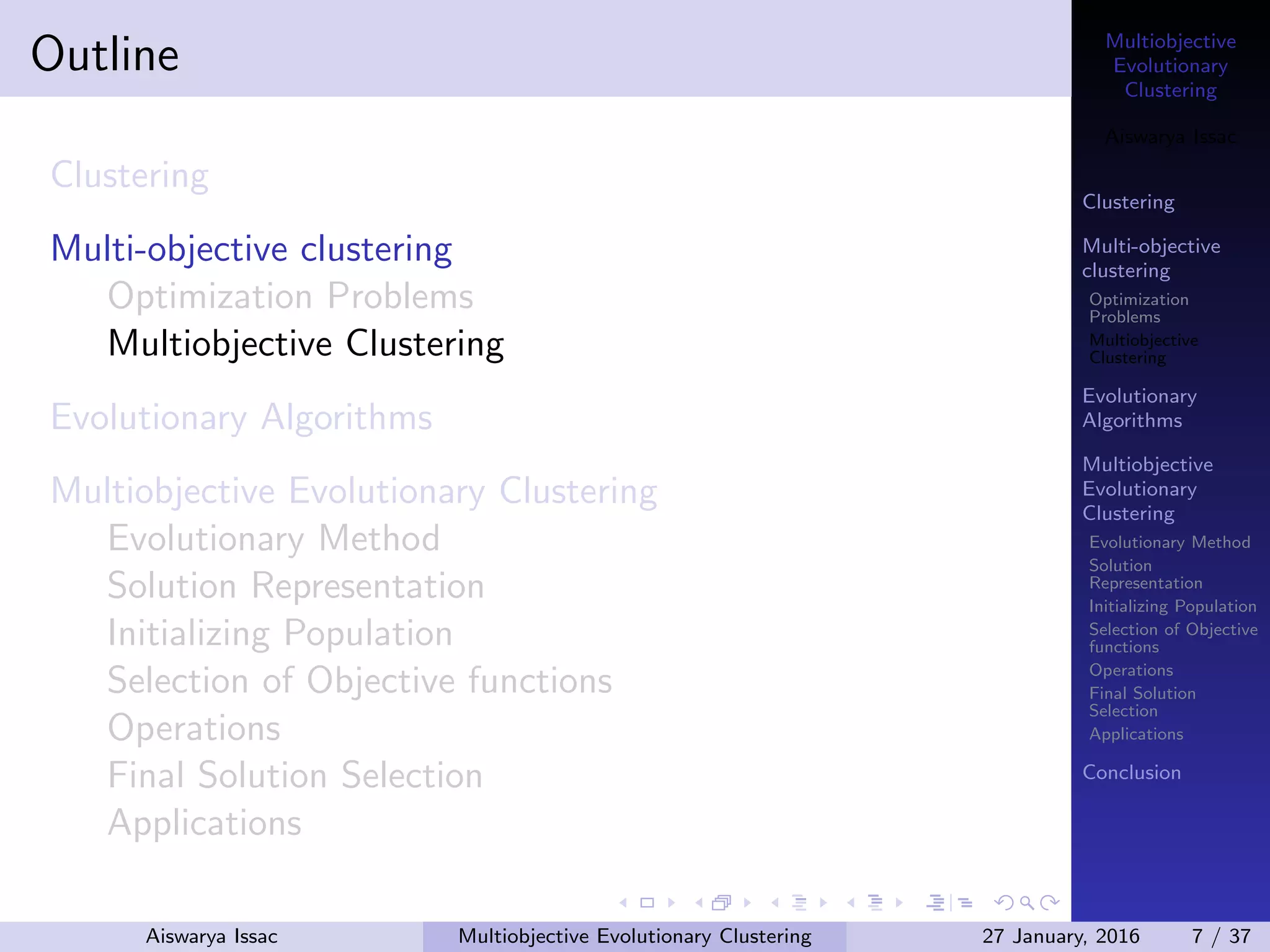 Multi Objective Evolutionary Clustering A Survey Ppt