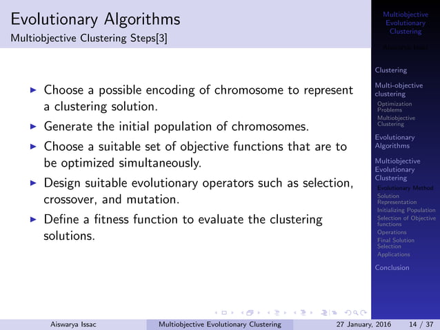 Multi Objective Evolutionary Clustering A Survey Ppt