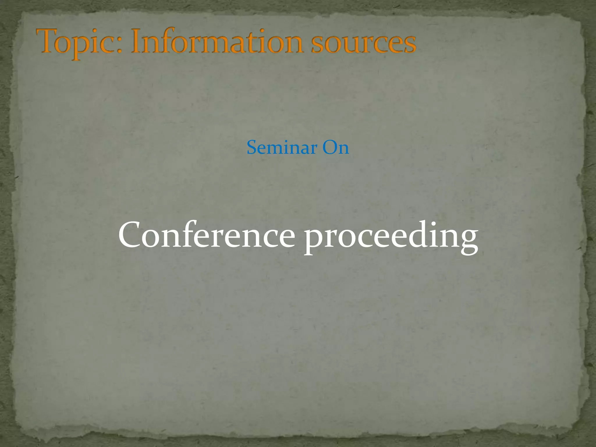 Conference proceeding ppt | PPTX