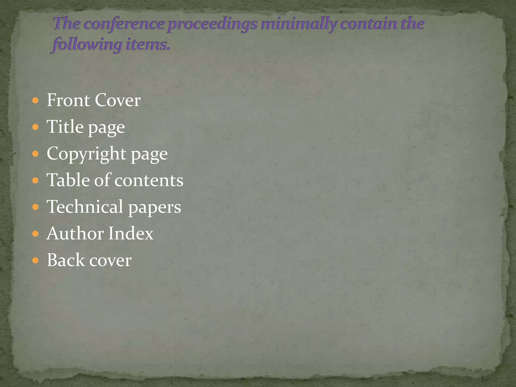 Conference proceeding ppt | PPTX