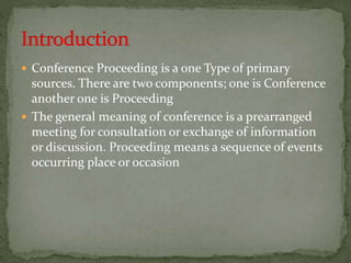 Conference proceeding ppt | PPTX
