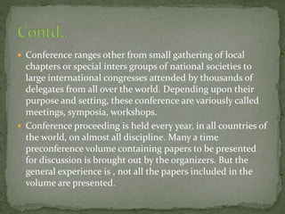 Conference proceeding ppt | PPTX