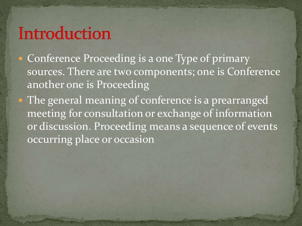 Conference proceeding ppt