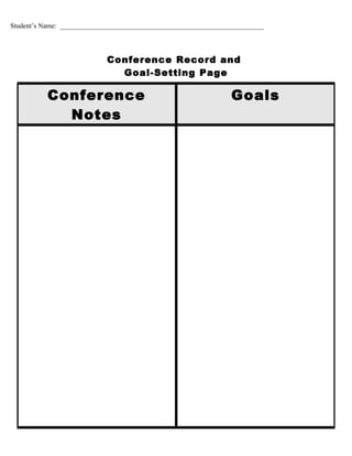 Conference record and goal setting page | DOC