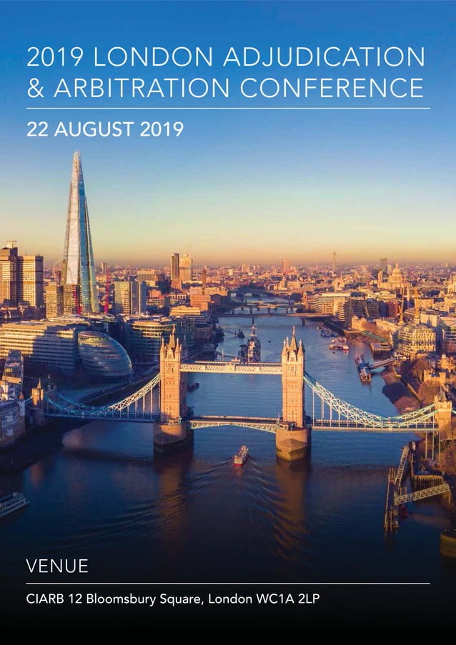 2019 London Adjudication & Arbitration Conference Sponsorship Brochure ...