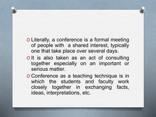Conference technique in teaching Environmental Education | PPTX