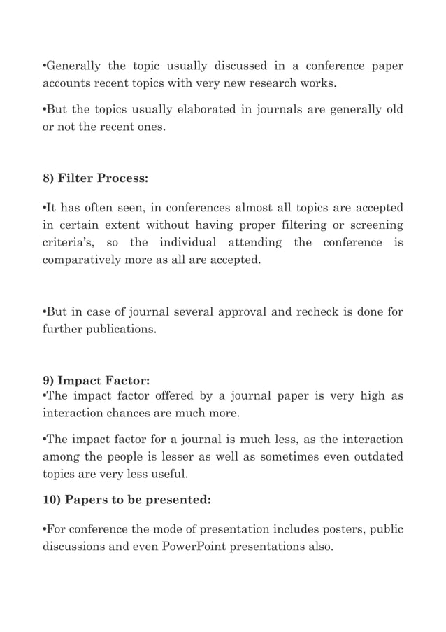 Conference Vs Journal Paper: 10 basic similarity & difference | PDF