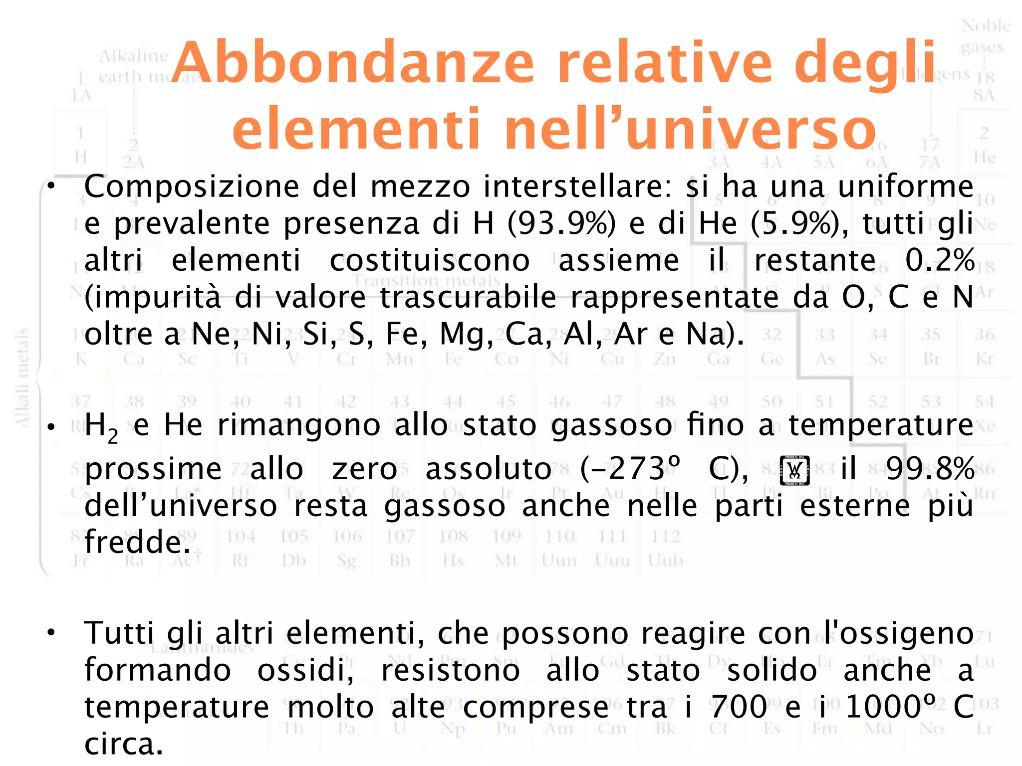 LA TAVOLA PERIODICA DEGLI ELEMENTI TRA TERRA E SPAZIO | PPT