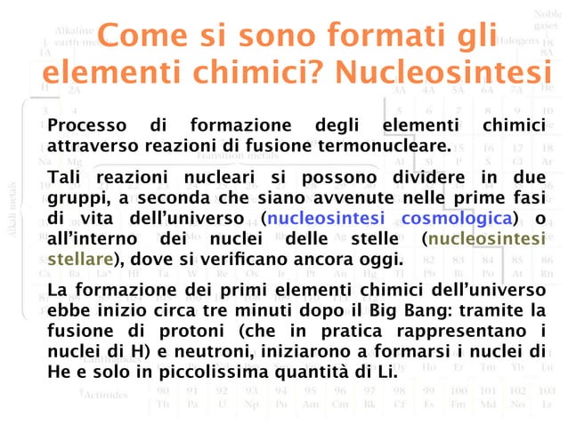 LA TAVOLA PERIODICA DEGLI ELEMENTI TRA TERRA E SPAZIO | PPT