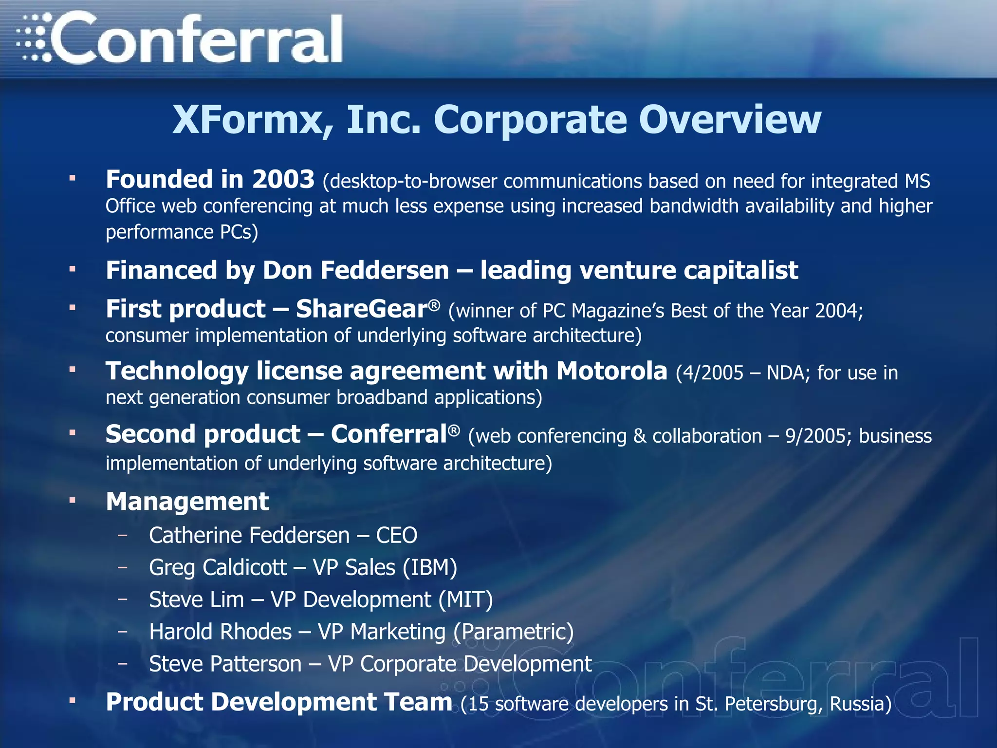 Conferral company overview | PPT