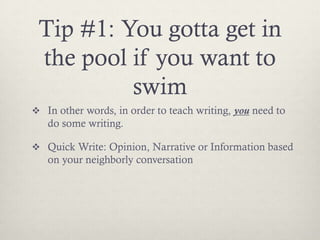 Conferring Tips in Writing Workshop, Shana Frazin | PPT