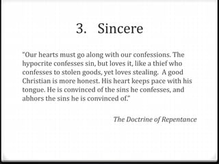 The Doctrine of Repentance: Confession | PPT