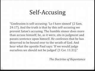 The Doctrine of Repentance: Confession | PPT