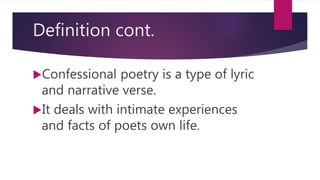 Confessional poet | PPT